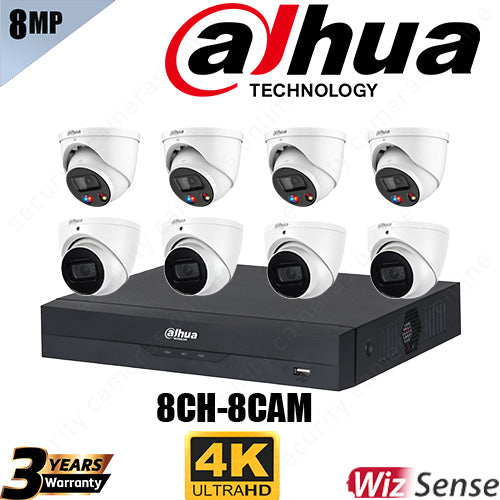Dahua 8 Channel CCTV 8 Camera Kit: 8MP TIOC 3.0 AcuPick Active Deterre
