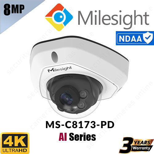 Milesight 8MP MS-C8173-PD Mini Dome Security Camera