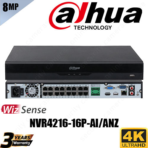 Dahua 16 Channel DHI-NVR4216-16P-AI-ANZ Wizsense NVR