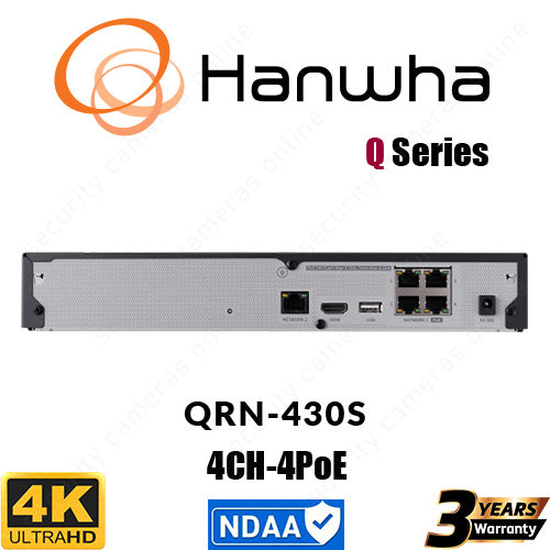 Hanwha Wisenet QRN-430S 4 Channel NVR