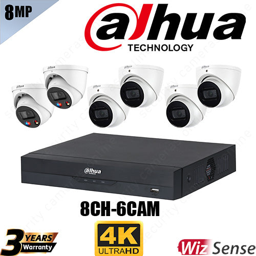 Dahua 8 Channel CCTV 6 Camera Kit: 8MP TIOC 3.0 AcuPick Active Deterre