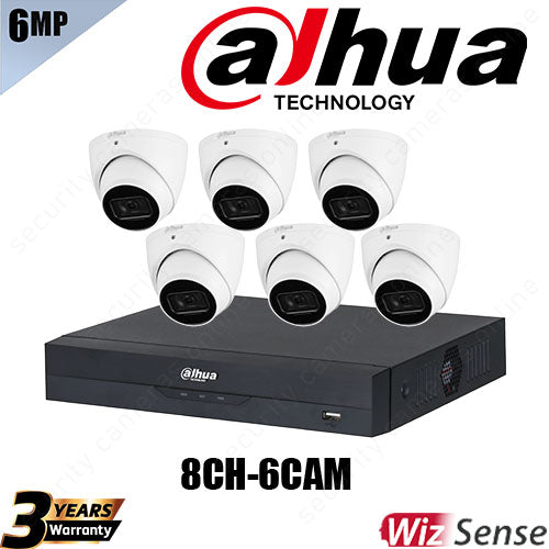 Dahua 8 Channel CCTV: 6x 6MP Wizsense Turret Cameras