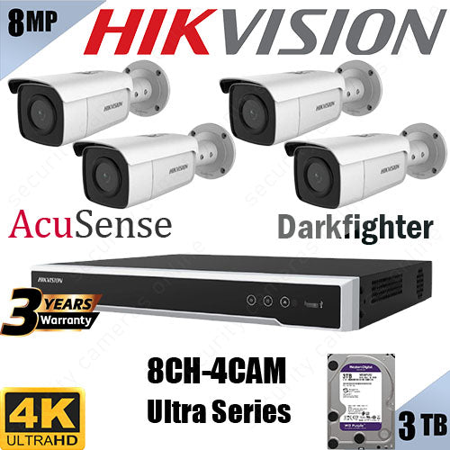 Hikvision 8 Channel CCTV Kit with 8MP Acusense IP Cameras
