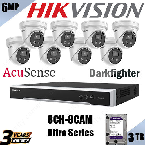 Hikvision 8 Channel CCTV Kit with 6MP Acusense IP Cameras