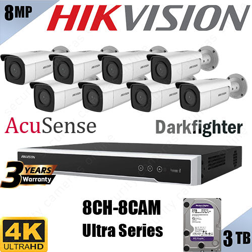 Hikvision 8 Channel CCTV Kit with 8MP Acusense IP Cameras