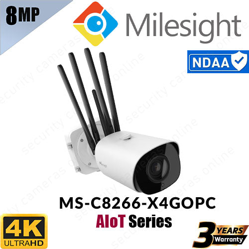 Milesight MS-C8266-X4GOPC AIoT 5G 8MP Pro Plus Bullet 4K Security Came