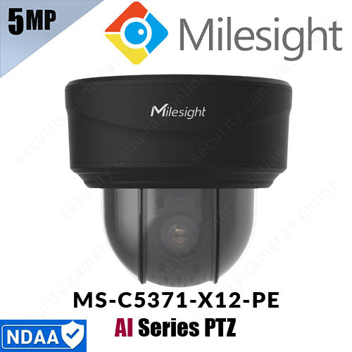 Milesight 5MP MS-C5371-X12PE MINI PTZ AI Security Camera