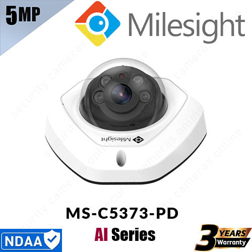 Milesight 5MP MS-C5373-PD Mini Dome AI Security Camera