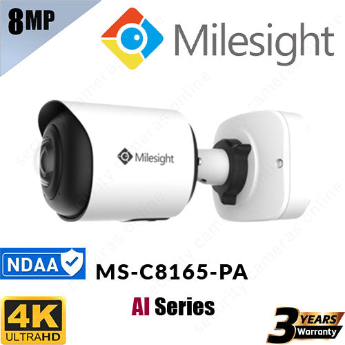 Milesight 8MP MS-C8165-PA Panoramic Bullet Security Camera