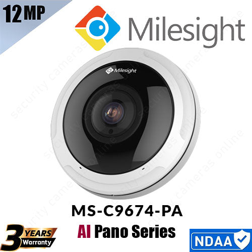 Milesight 12MP MS-C9674-PA Fisheye AI Security Camera