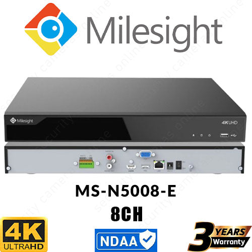 Milesight MS-N5008-E 4K 8 Channel Network Video Recorder