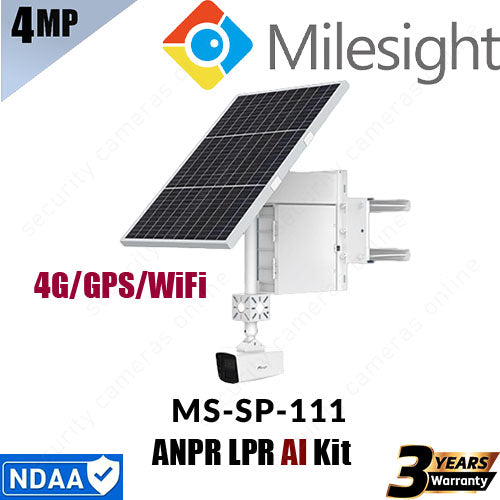 Milesight SP111 4G Solar-Powered LPR ANPR 4MP AI Camera Kit