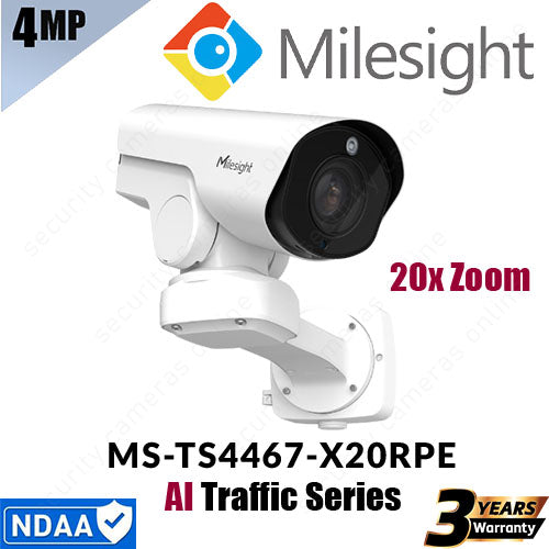 Milesight TS4467-X20RPE AI Road Traffic PTZ Bullet Plus 4MP Camera