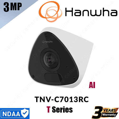 Hanwha Wisenet TNV-C7013RC 3MP AI Corner Mount Security Camera
